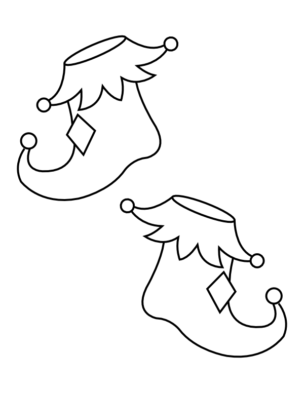 Printable Elf Shoes Coloring Page