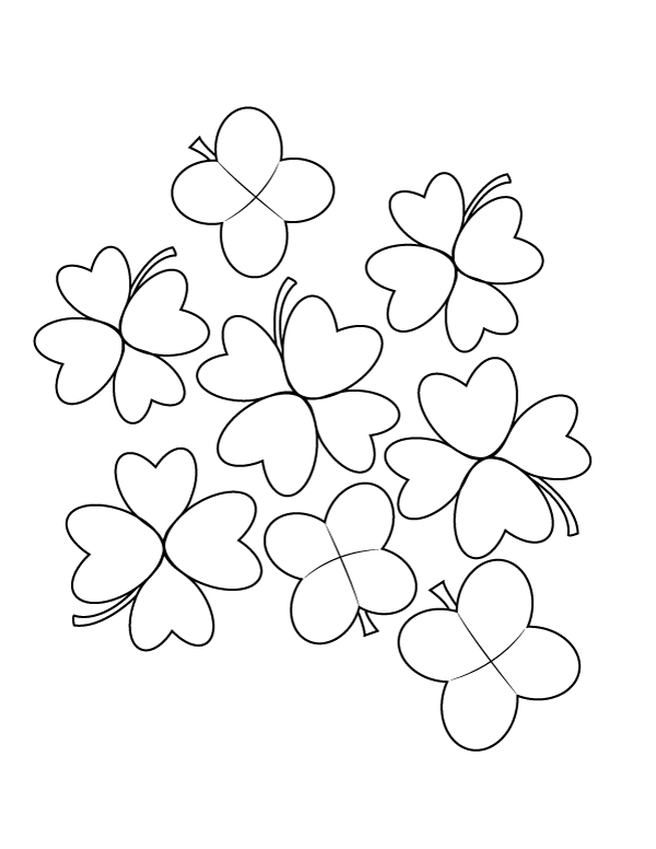Printable Four Leaf Clover Coloring Page