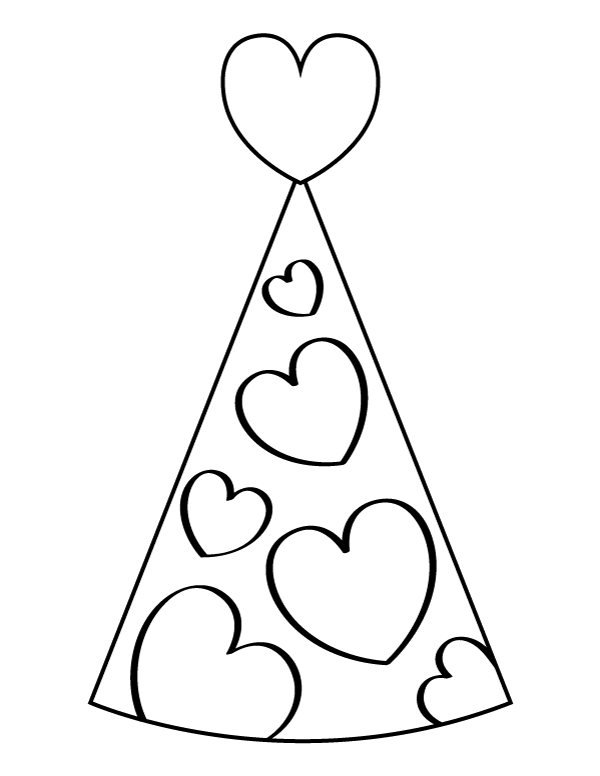 printable party hat coloring page