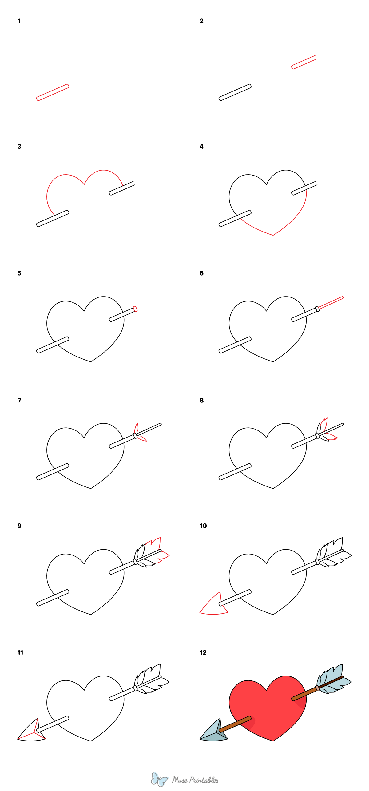 How to Draw a Heart With an Arrow Through It