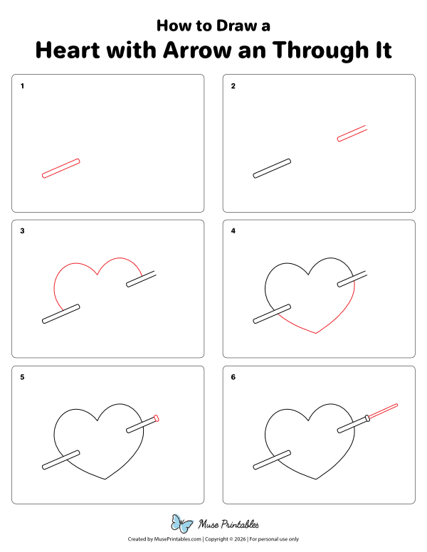 How to Draw a Heart With an Arrow Through It