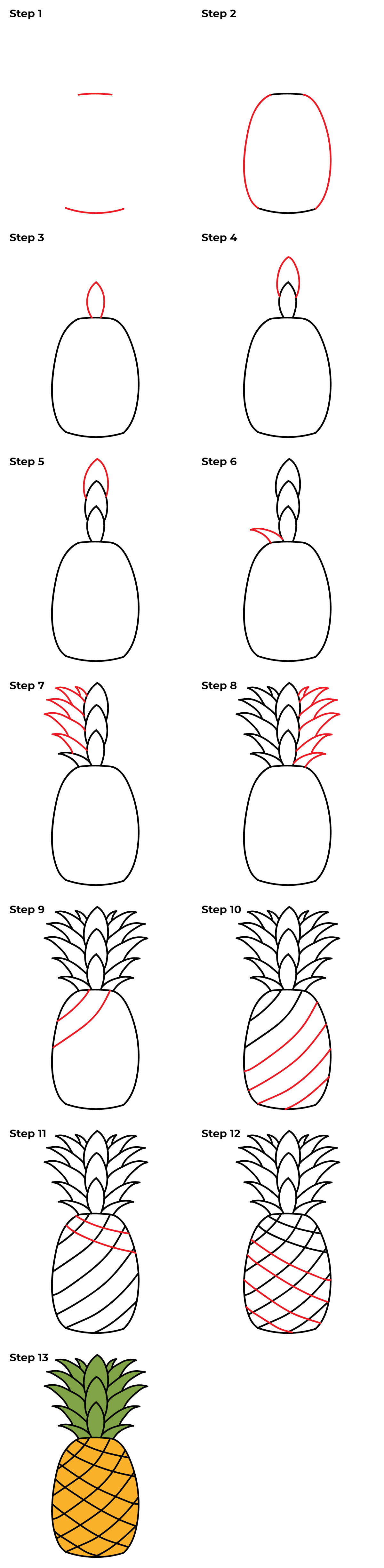How To Draw A Pineapple