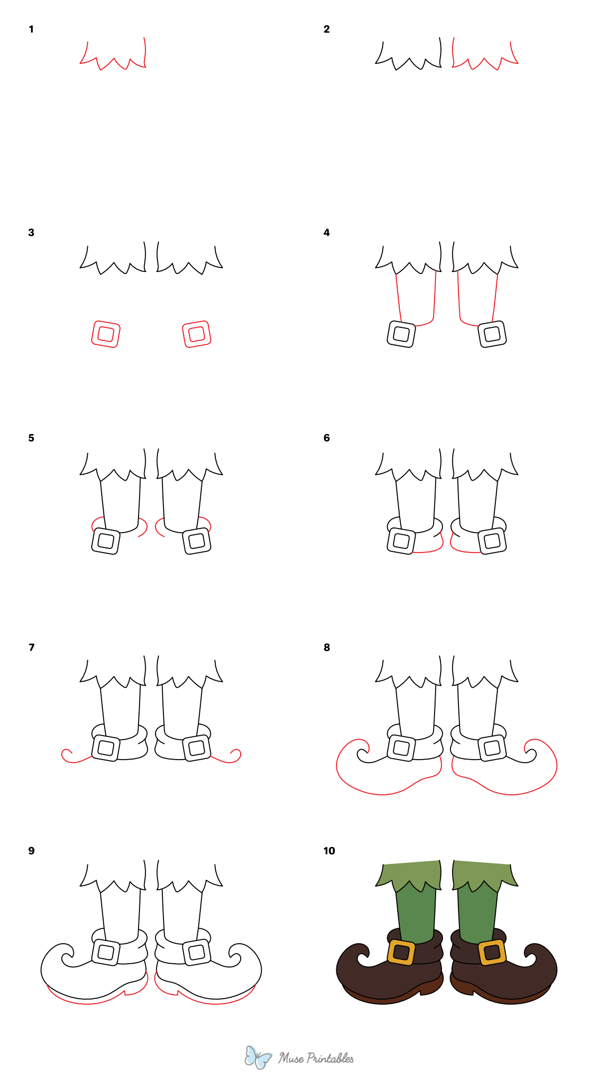 How to Draw Leprechaun Feet