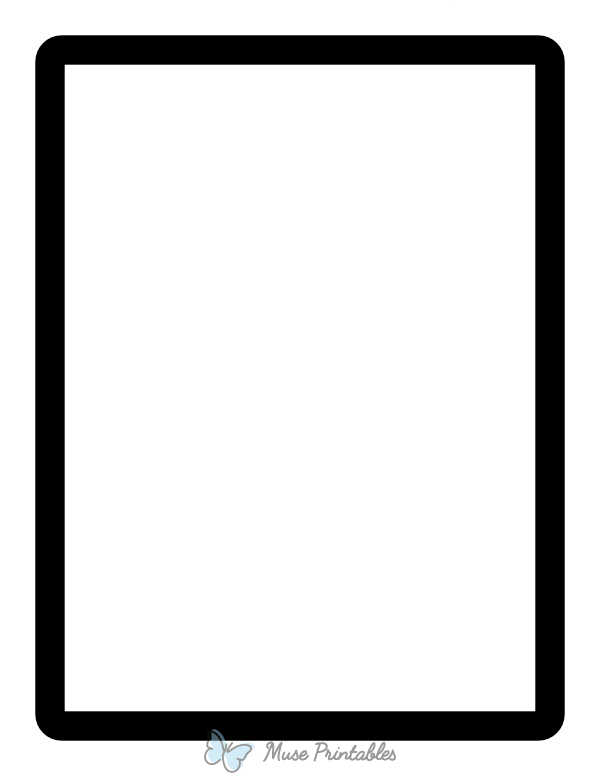 Printable Black Rounded Thick Line Page Border