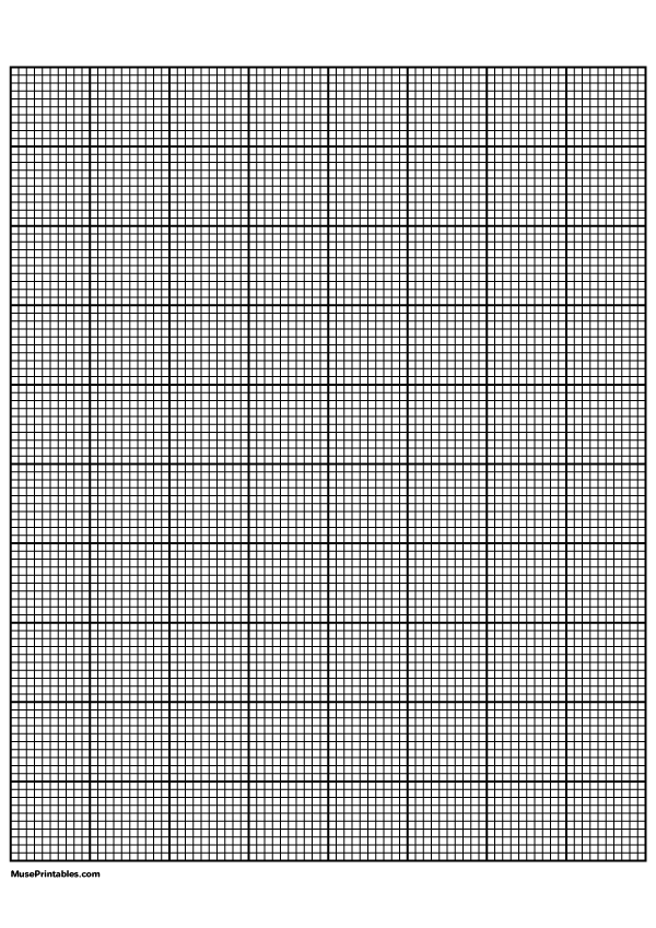 Printable 10 Squares Per Inch Black Graph Paper For A4 Paper