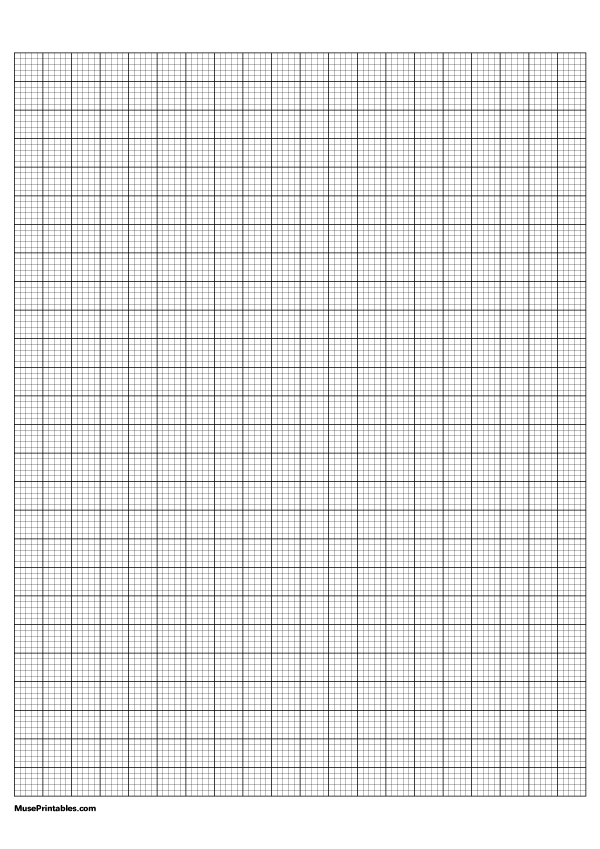 Printable 5 Squares Per Centimeter Black Graph Paper For A4 Paper