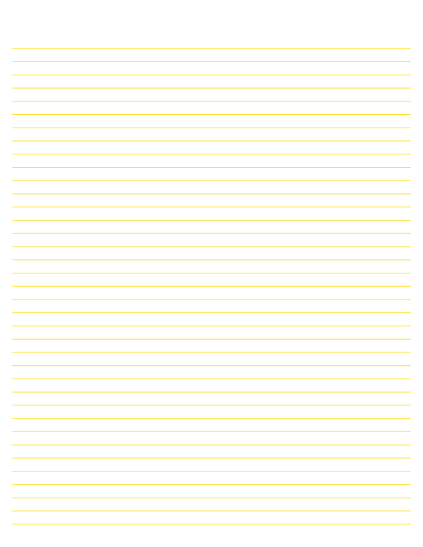 Printable Yellow Lined Paper Narrow Ruled For Letter Paper