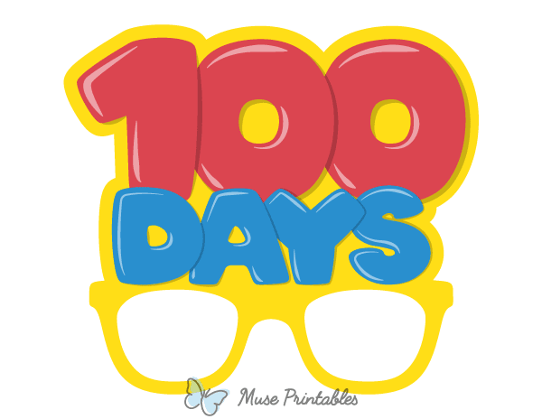 Printable 100 Days Glasses Photo Booth Prop