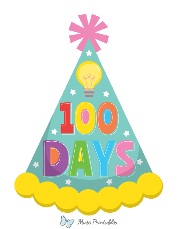 Printable 100 Days Party Hat Photo Booth Prop