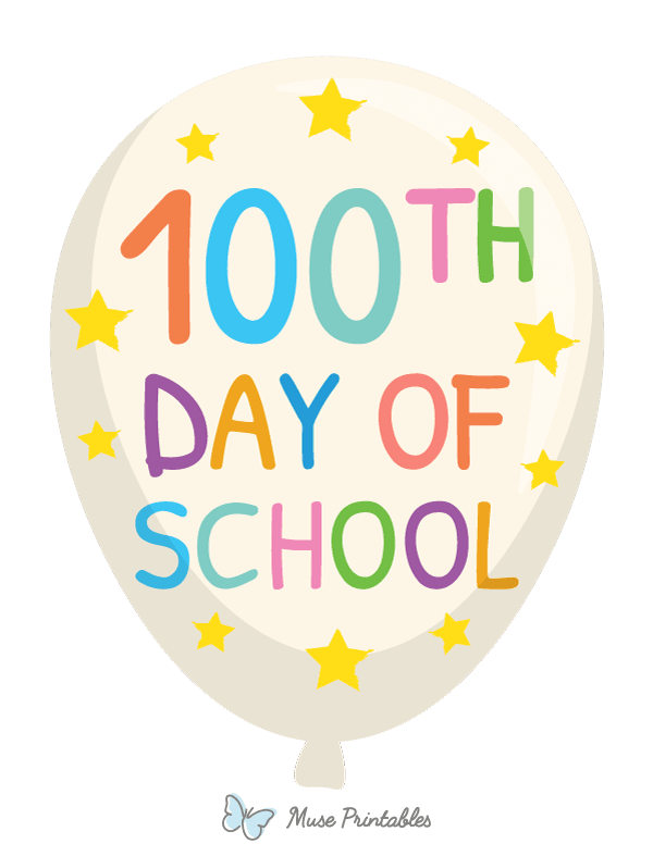 Printable 100th Day of School Balloon Photo Booth Prop