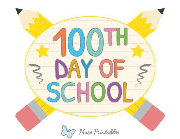 Printable 100th Day of School Pencil Photo Booth Prop