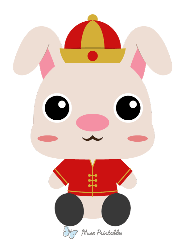 Printable Chinese New Year Rabbit Photo Booth Prop