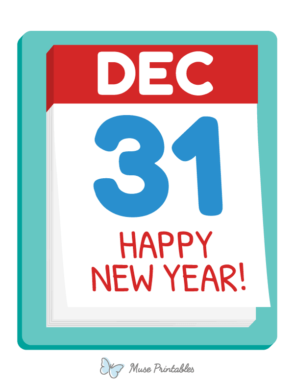 Printable Happy New Year Calendar Photo Booth Prop