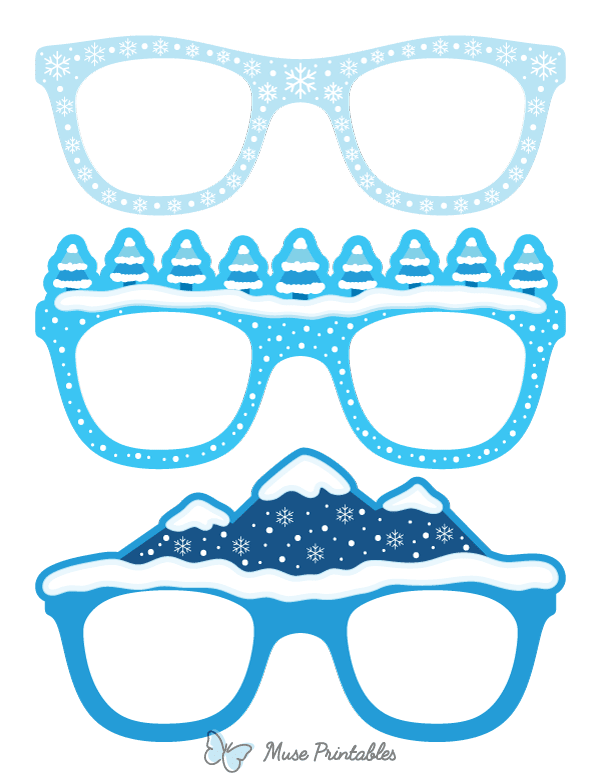 Printable Winter Glasses Photo Booth Prop