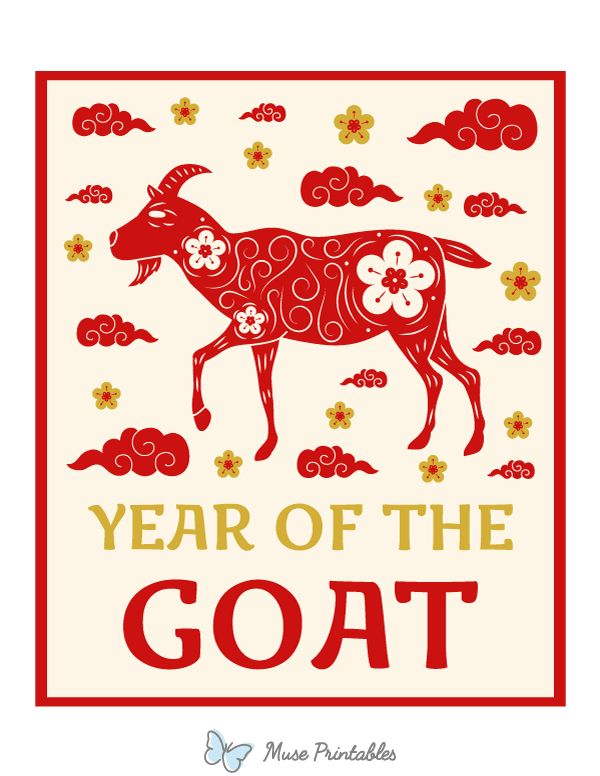 Printable Year of the Goat Photo Booth Prop