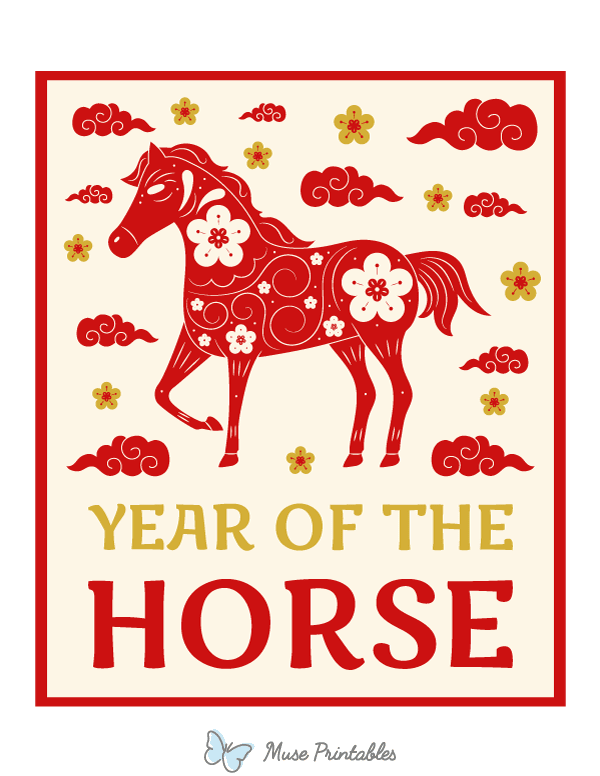 Printable Year of the Horse Photo Booth Prop