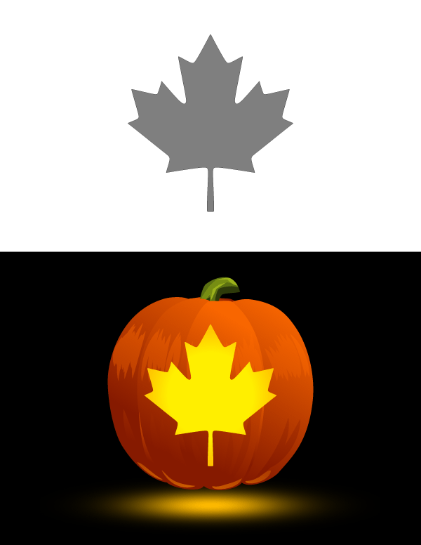 Printable Canadian Maple Leaf Pumpkin Stencil