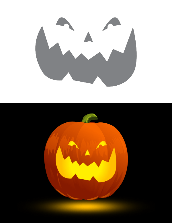 Printable Menacing Jack o lantern Face Pumpkin Stencil