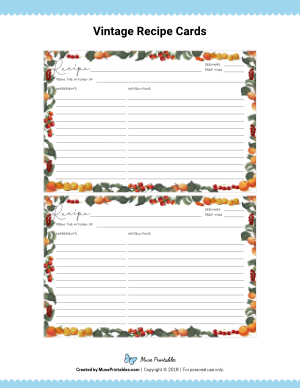 Free Printable Food Recipe Cards | Page 2