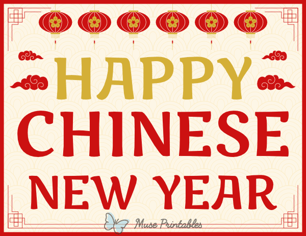 Printable Happy Chinese New Year Sign