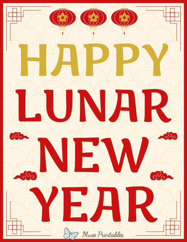 Printable Happy Lunar New Year Sign