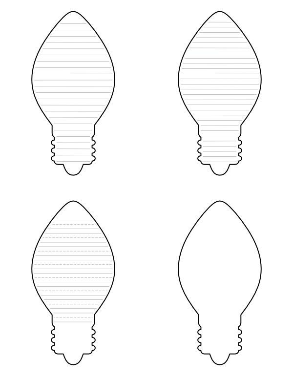 Free Printable Christmas Light Bulb Shaped Writing Templates