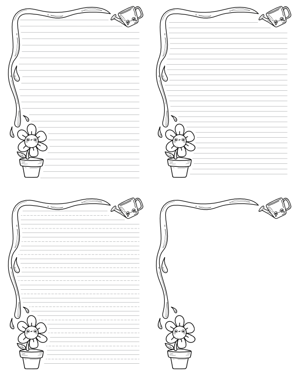 Free Printable Flower Pot Writing Templates