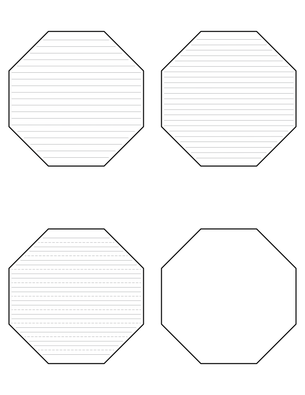 Free Printable Octagon Shaped Writing Templates