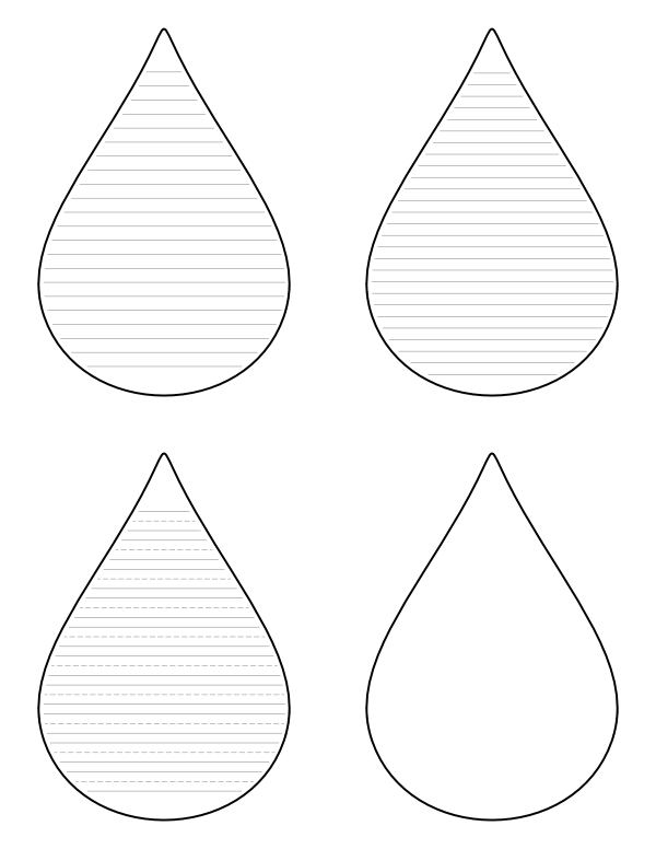 Free Printable Raindrop Shaped Writing Templates