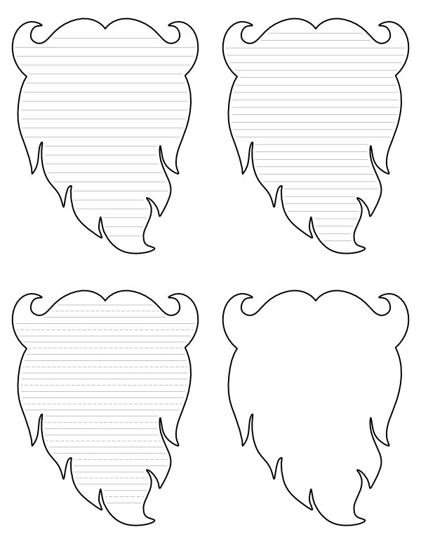 Free Printable Santa Beard Shaped Writing Templates